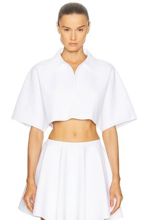 Alaïa Cropped Polo Top - Blanc