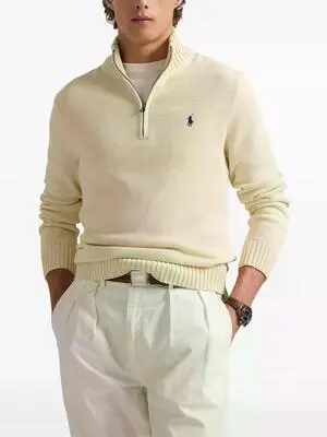 Polo Ralph Lauren Cotton Quarter-zip Jumper - Neutrals