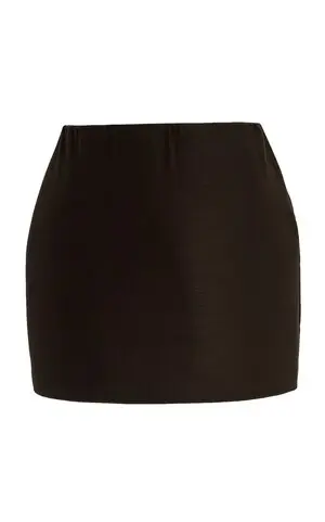 Marie Adam-Leenaerdt Base Crepe Mini Skirt - Brown