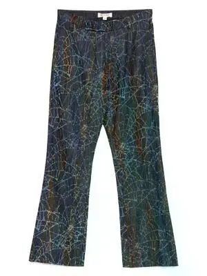 MASU Flocky Rainbow Web Flare Pants - Blue