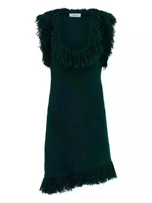 FERRAGAMO Fringe-detail Mini Dress - Green