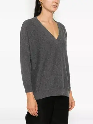 LISA YANG Kenny Cashmere V-neck Sweater - Grey
