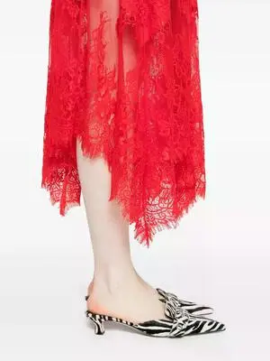 NISSA Lace Trim Midi Dress