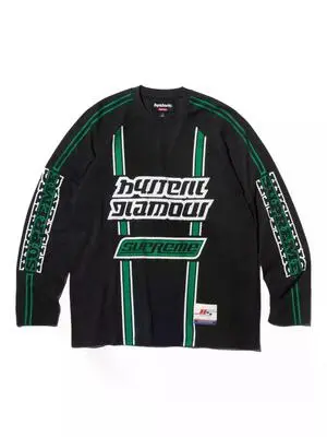 Supreme X Hysteric Glamour Logo Print Long Sleeve T-shirt - Black
