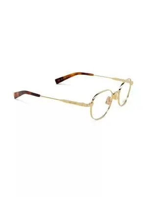 Saint Laurent Tone Metal Round Frame Eyeglasses