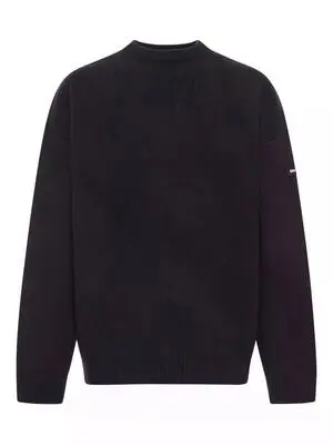 Balenciaga Virgin Wool Logo Patch Sweater - Black