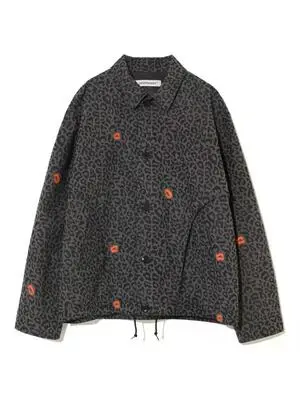 Undercover Leopard-print Jacket With Contrasting Detail