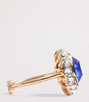 Valentino Garavani Crystal Vlogo Signature Ring - Blue
