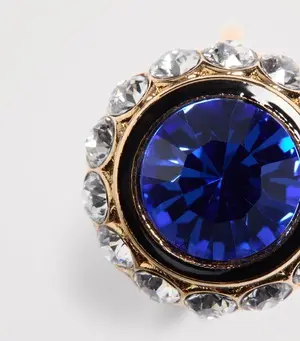 Valentino Garavani Crystal Vlogo Signature Ring - Blue