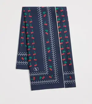 Valentino Garavani Silk Cherryfic Print Scarf