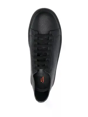 Santoni Leather Low-top Trainers - Black