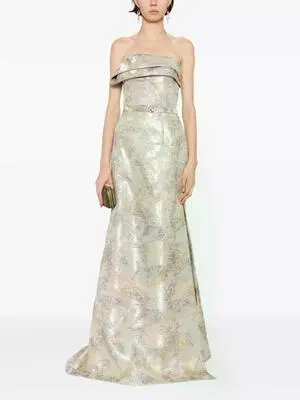 SAIID KOBEISY Brocade Gown - Grey