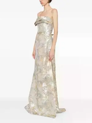 SAIID KOBEISY Brocade Gown - Grey