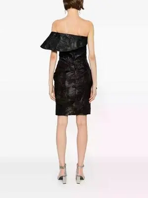 SAIID KOBEISY Brocade Off-shoulder Mini Dress With Bow Detailing