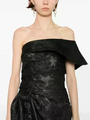 SAIID KOBEISY Brocade Off-shoulder Mini Dress With Bow Detailing
