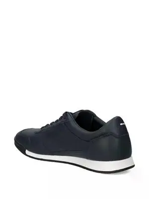 BOSS Nappa Leather Trainers With Perforated Details - Blue
