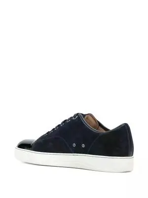 LANVIN Patent-toe Suede Sneakers - Blue