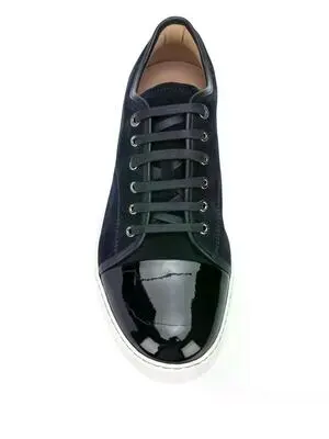 LANVIN Patent-toe Suede Sneakers - Blue