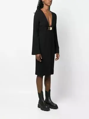 Moschino Plaque Long Sleeved Dress
