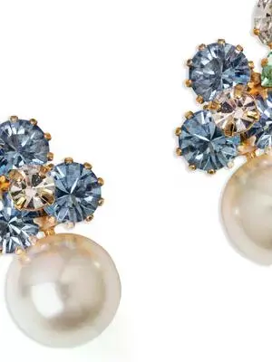 JENNIFER BEHR Vivi Earrings With Faux Pearl And Crystal Embellishments - Blue
