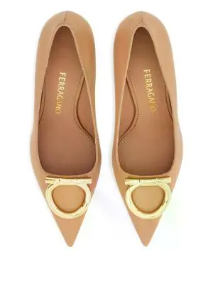 FERRAGAMO Leather Maxi Gancini Pumps