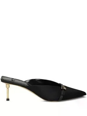 Elisabetta Franchi Pointed-toe Stiletto Mules With Buckle Detail - Black