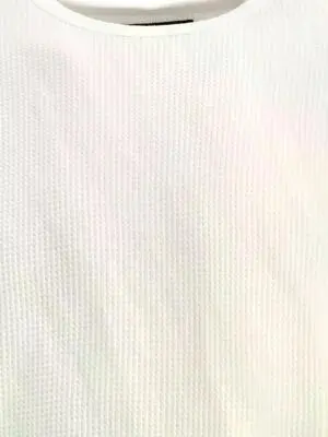 BEAMS Long Sleeve Cotton Waffle Knit Sweater