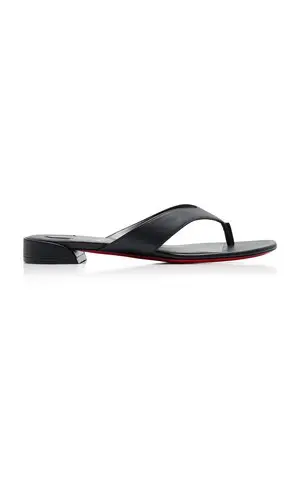 CHRISTIAN LOUBOUTIN Sweet Janetonga Nappa Leather Thong Sandals - Black