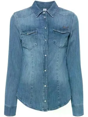Liu Jo Logo Appliqué Denim Shirt