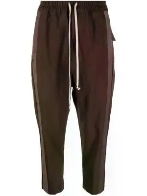 Rick Owens Virgin Wool Blend Side Stripe Cropped Trousers