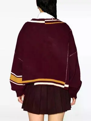 AMBUSH Raw-cut Striped V-neck Jumper