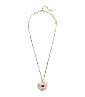 Valentino Garavani Crystal Embellished Heart Pendant Necklace