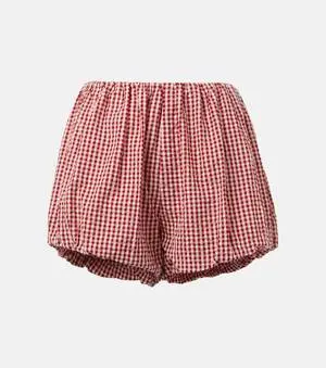 Posse Posse Aurelia Gingham Cotton Shorts Red