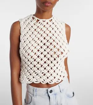 Alaïa Open-knit Cotton-blend Top