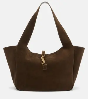Saint Laurent Le 5 À 7 Besace Suede Tote Bag - Brown
