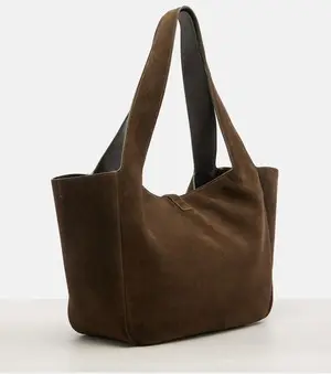 Saint Laurent Le 5 À 7 Besace Suede Tote Bag - Brown