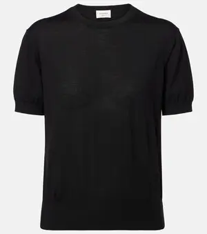 Saint Laurent Ribbed Wool Crewneck Top