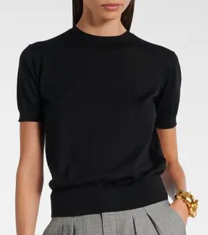 Saint Laurent Ribbed Wool Crewneck Top