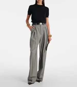 Saint Laurent Ribbed Wool Crewneck Top