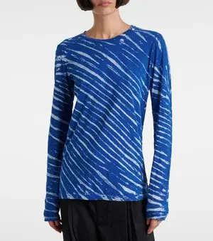 Proenza Schouler Mia Tie-dye Cotton Jersey Top - Blue