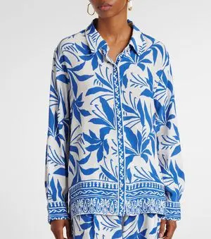 Velvet By Graham & Spencer Sienna Printed Shirt - Blue