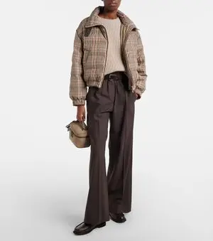 Brunello Cucinelli Wool-blend High-rise Wide-leg Trousers