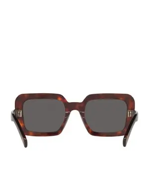 Celine Square Tortoiseshell Triomphe Sunglasses - Brown
