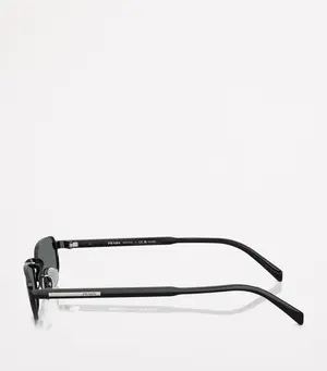 Prada Metal Frame Rectangular Sunglasses - Black