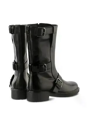 HOGL Billie Buckle-embellished Leather Biker Boots