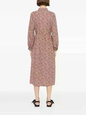 TO B. BY AGNÈS B. Floral Print Shirt Dress With Drawstring Waist