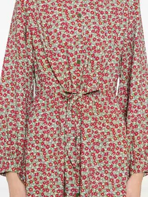 TO B. BY AGNÈS B. Floral Print Shirt Dress With Drawstring Waist