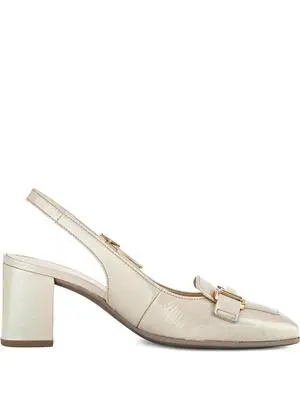 Gabor 70mm Jaconet Slingback Block Heel Pumps - Neutrals