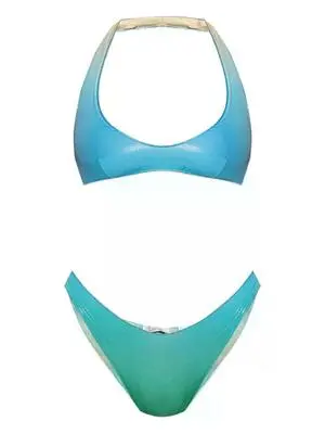 Oseree Colour-block Bikini Blue