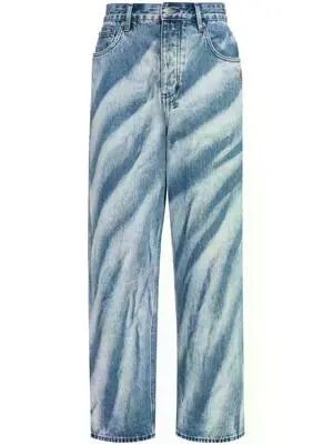 Ksubi Striped Straight-leg Jeans - Blue